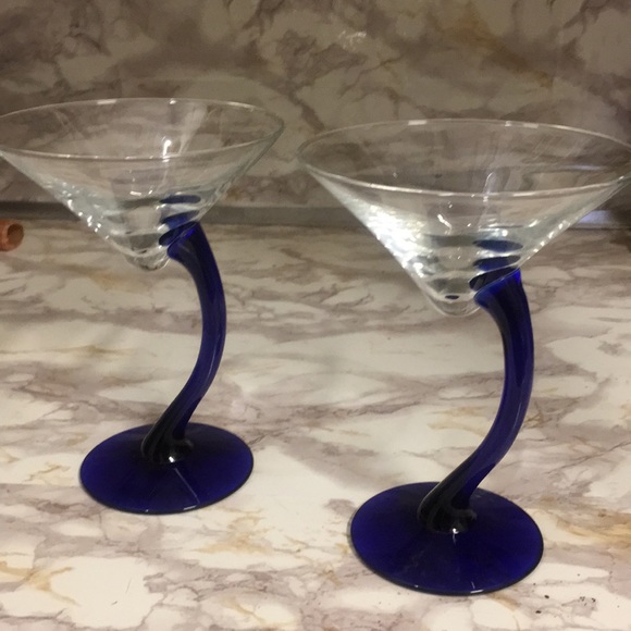 Libbey | Dining | Libbey Cobalt Blue Martini Set Vintage Discontinued ...